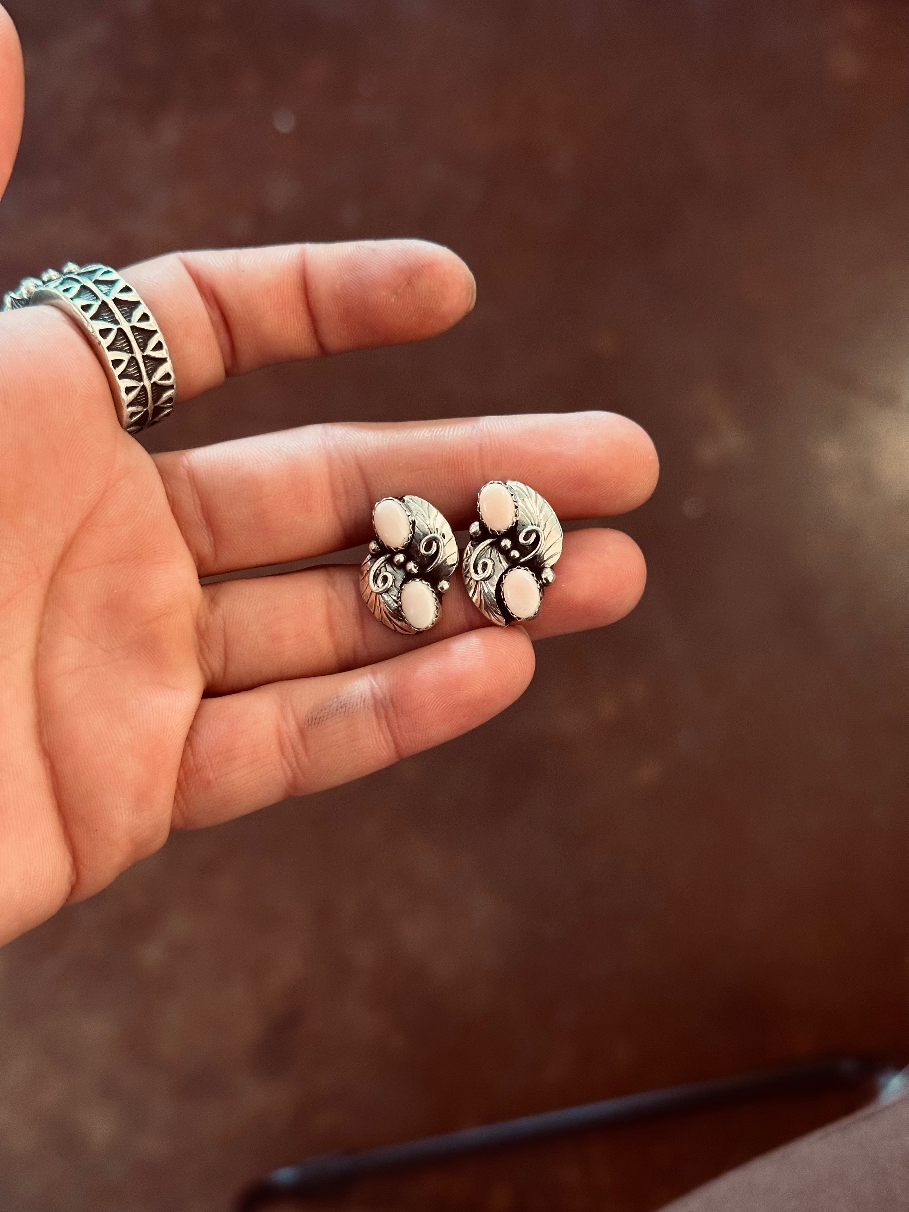 Pink Conch Stud Earrings – Snake Oil Turquoise