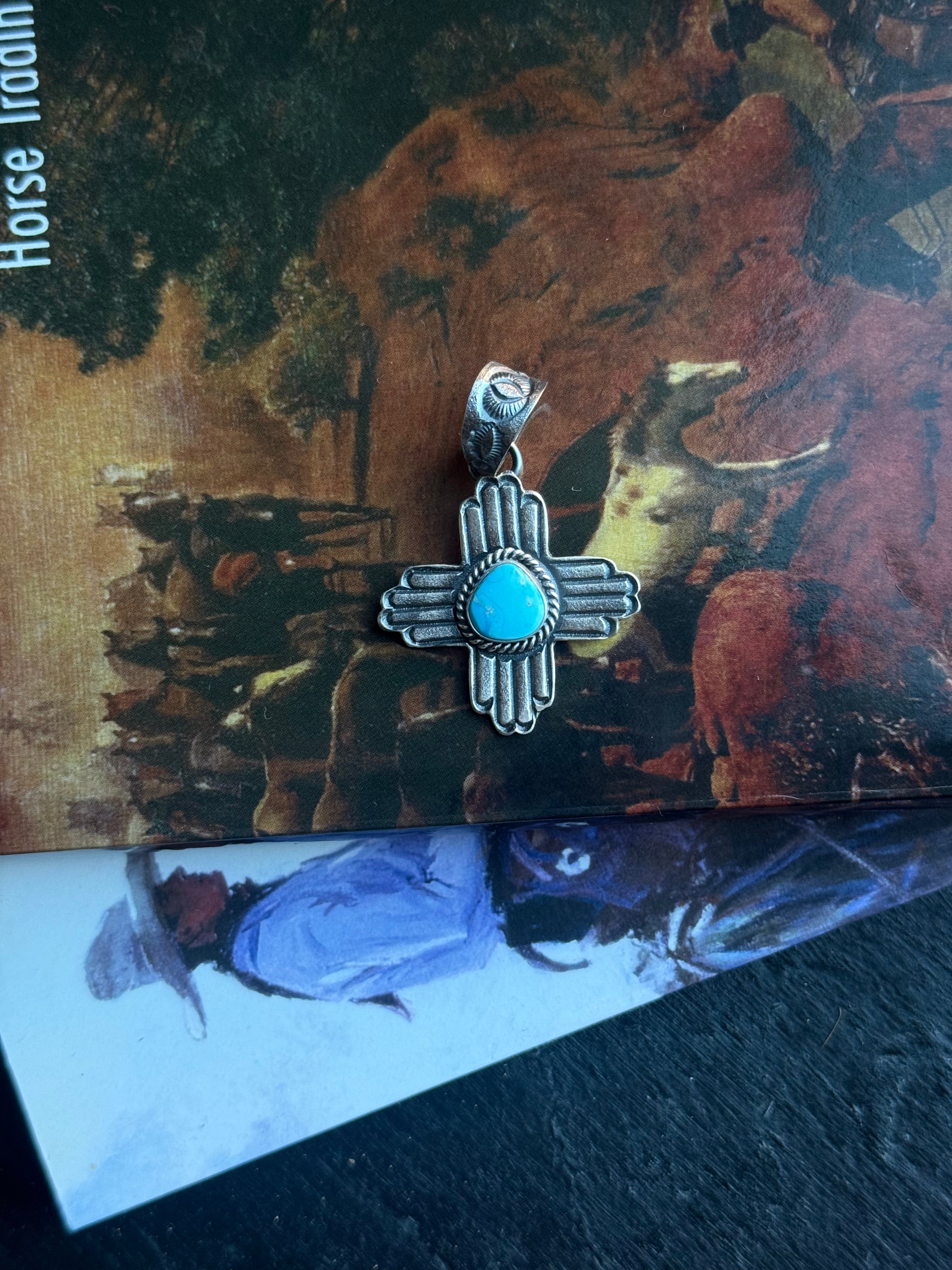 Turquoise Sun Pendant – Snake Oil Turquoise